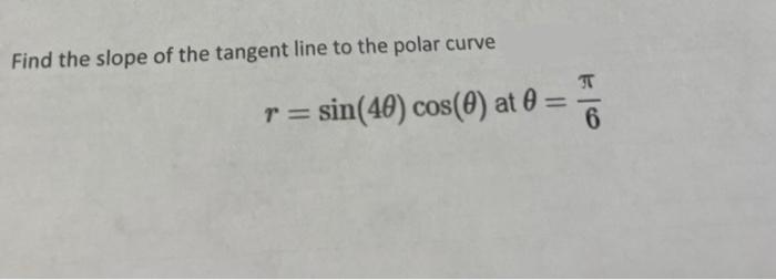 Solved Find the slope of the tangent line to the polar curve | Chegg.com