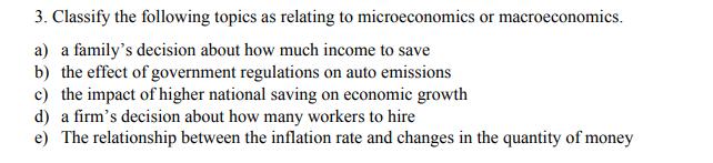 Solved Classify the following topics as relating to | Chegg.com