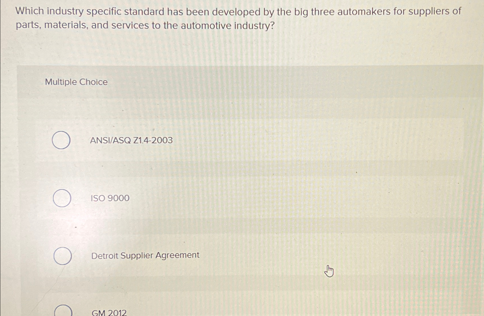 Solved Which industry specific standard has been developed | Chegg.com