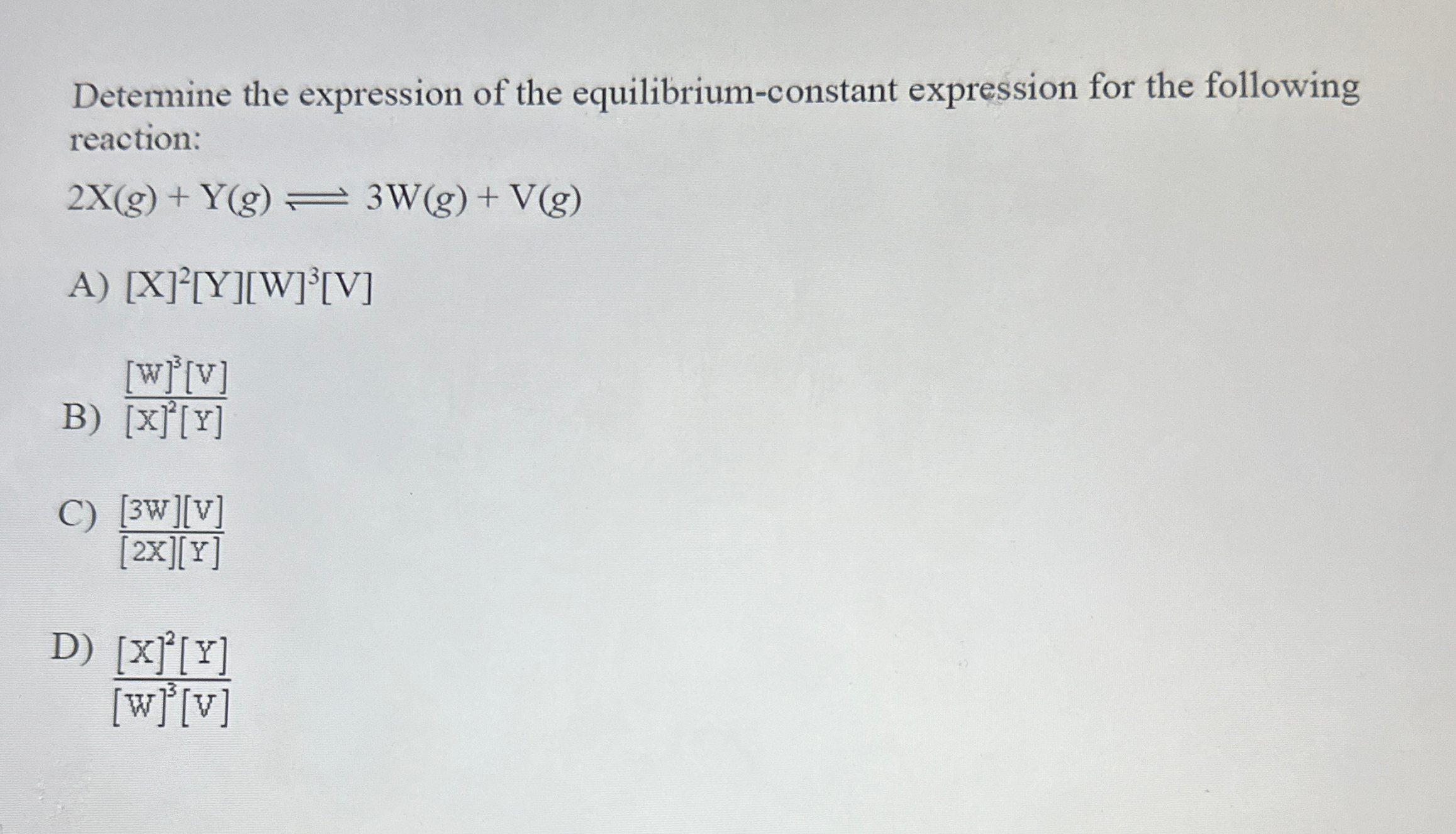 Solved Determine the expression of the equilibrium-constant | Chegg.com