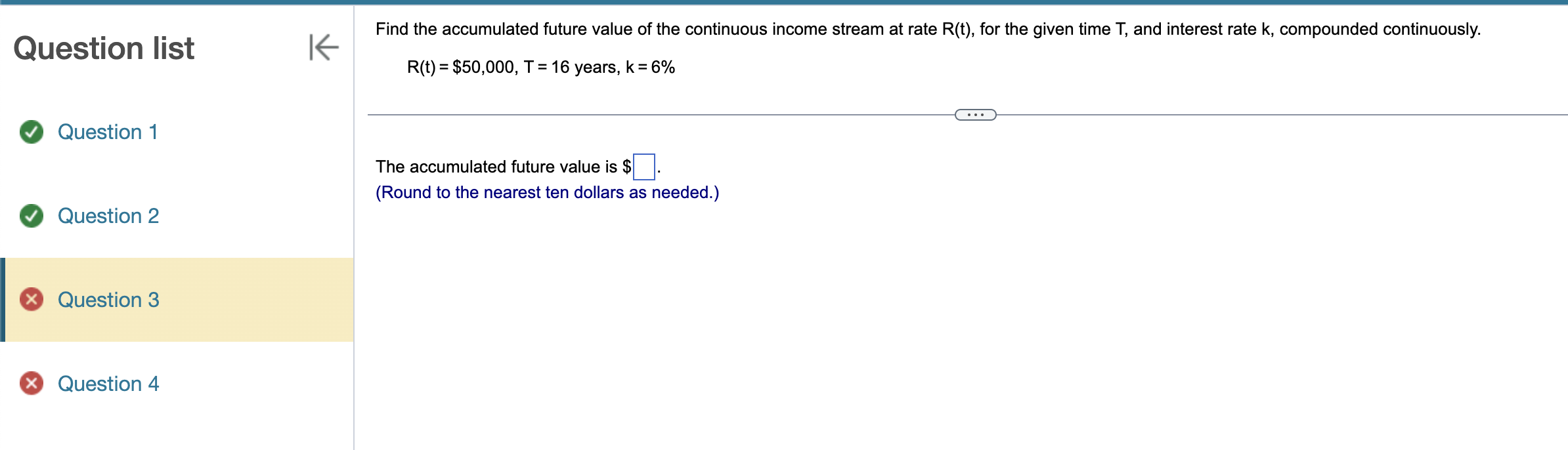 Solved Question listFind the accumulated future value of the | Chegg.com