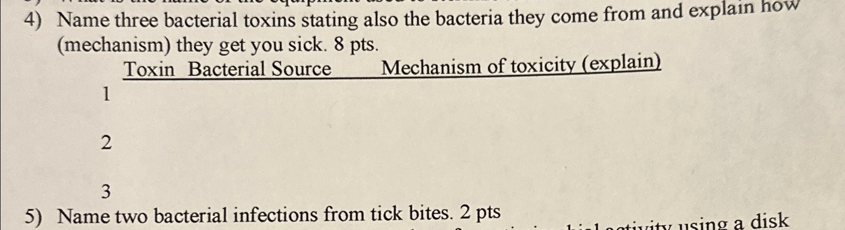 Solved Name three bacterial toxins stating also the bacteria | Chegg.com