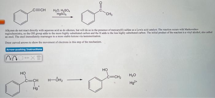 Solved CECH H2O. H2SO4 HgSo. CH3 Alkynes do not react | Chegg.com