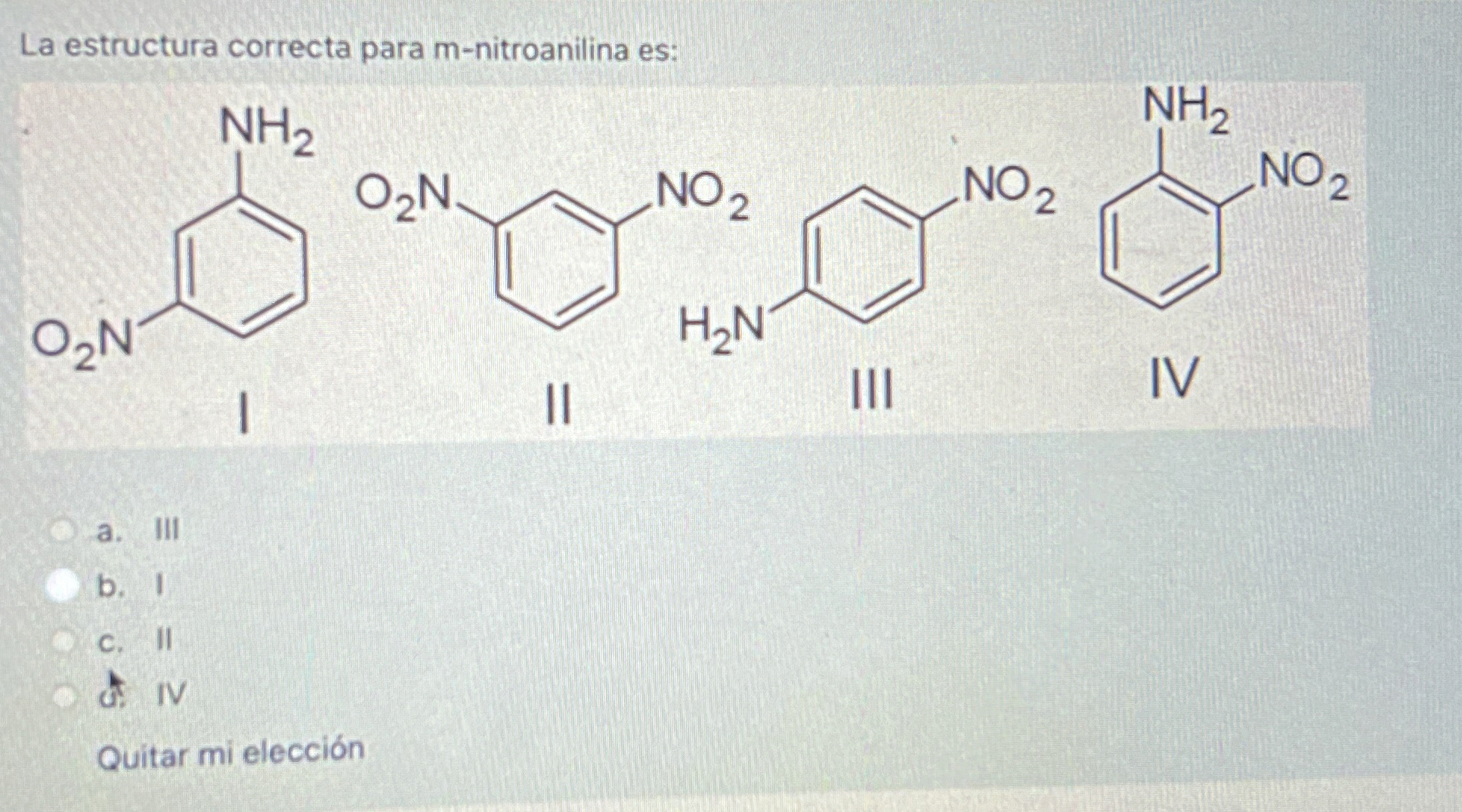 Solved La estructura correcta para m-nitroanilina es:q, ﻿a. | Chegg.com