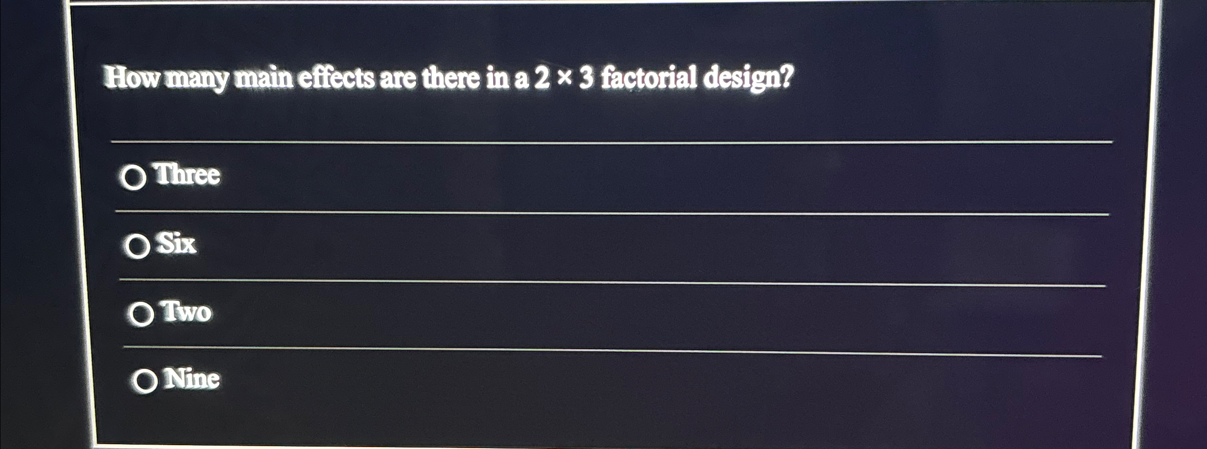 How many main effects are there in a2×3 ﻿factorial | Chegg.com