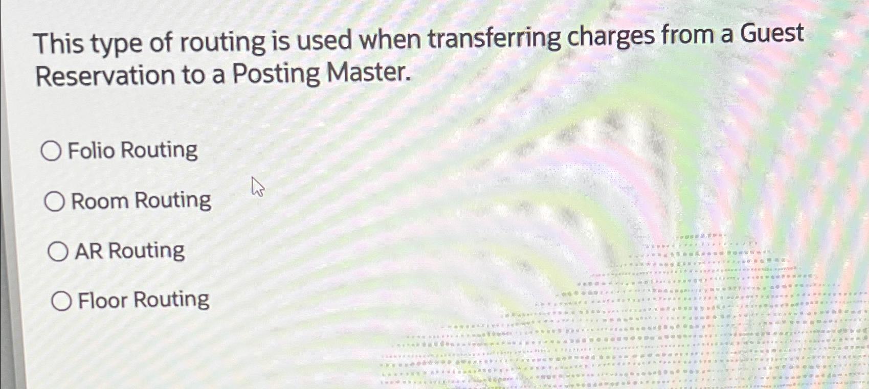 Solved This type of routing is used when transferring | Chegg.com