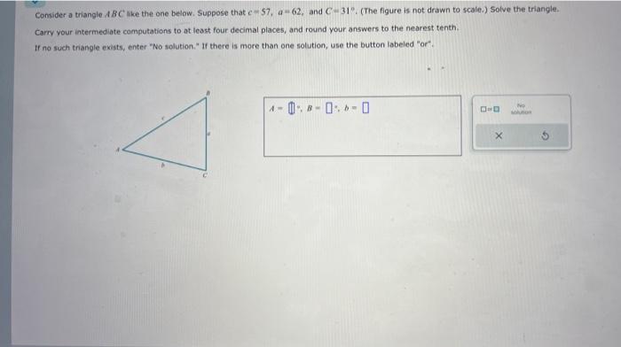 Solved Consider a triangle ABC like the one below. Suppose | Chegg.com