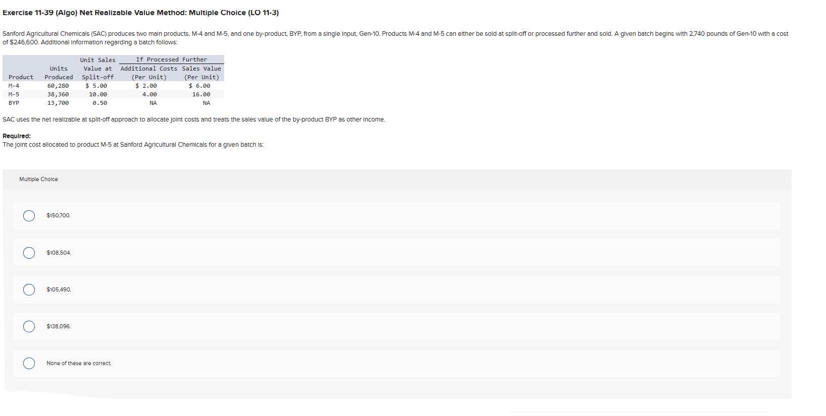 Solved Exercise 11-39 (Algo) ﻿Net Realizable Value Method: | Chegg.com
