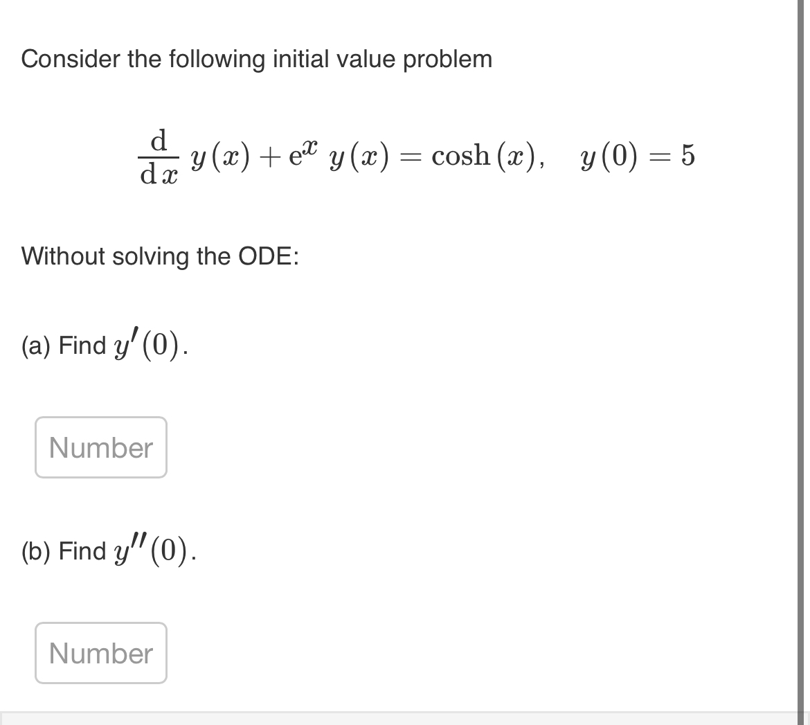 Solved Consider the following initial value | Chegg.com