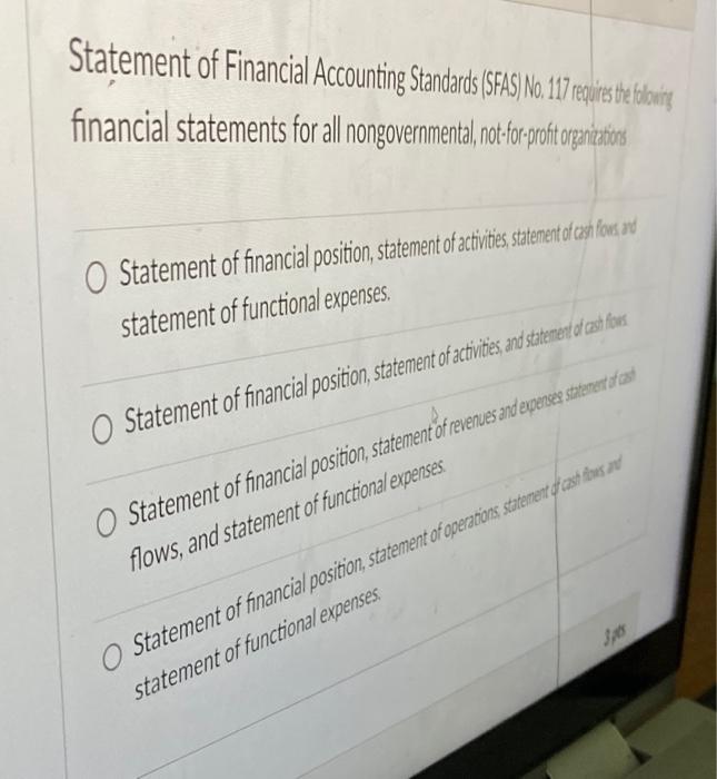 Solved Statement of Financial Accounting Standards (SFAS) | Chegg.com