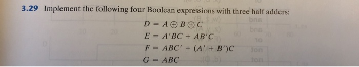 Solved 329 Implement The Following Four Boolean Expressions 3580