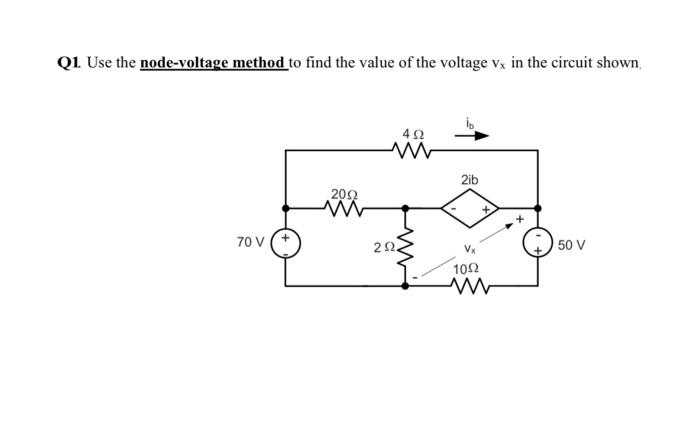 Solved Q1. Use the node-voltage method to find the value of | Chegg.com