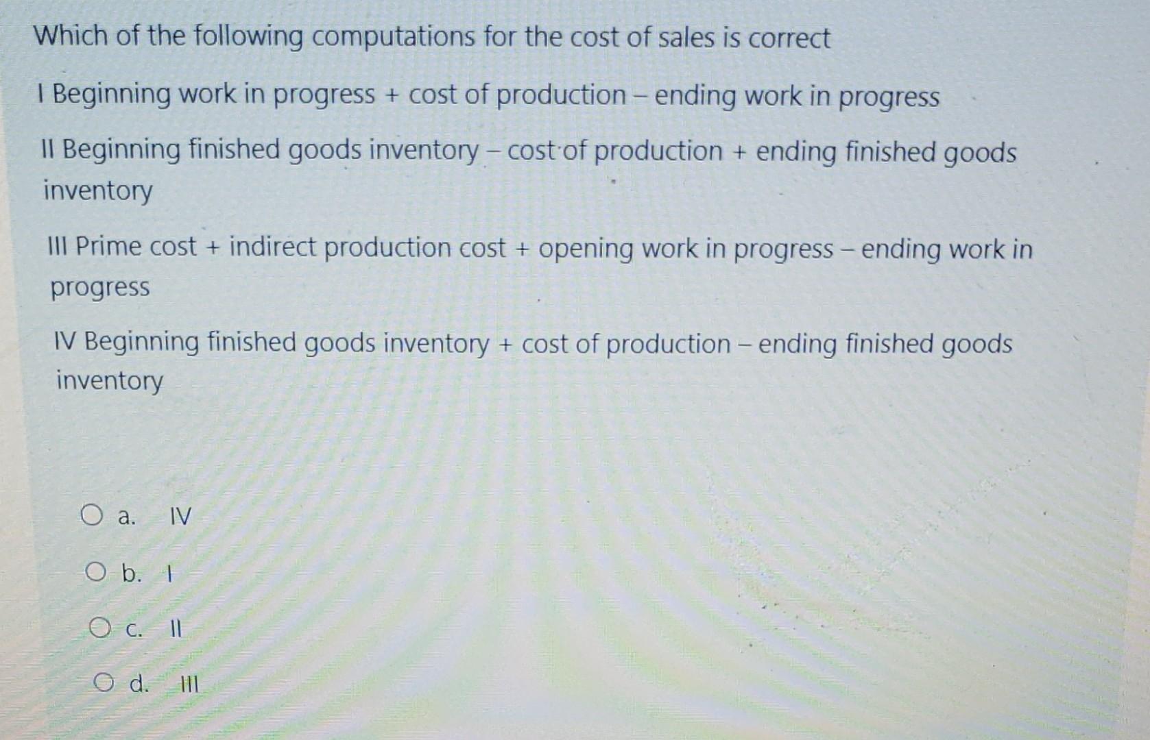 Solved Which of the following computations for the cost of | Chegg.com