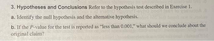 3. Hypotheses and Conclusions Refer to the hypothesis | Chegg.com