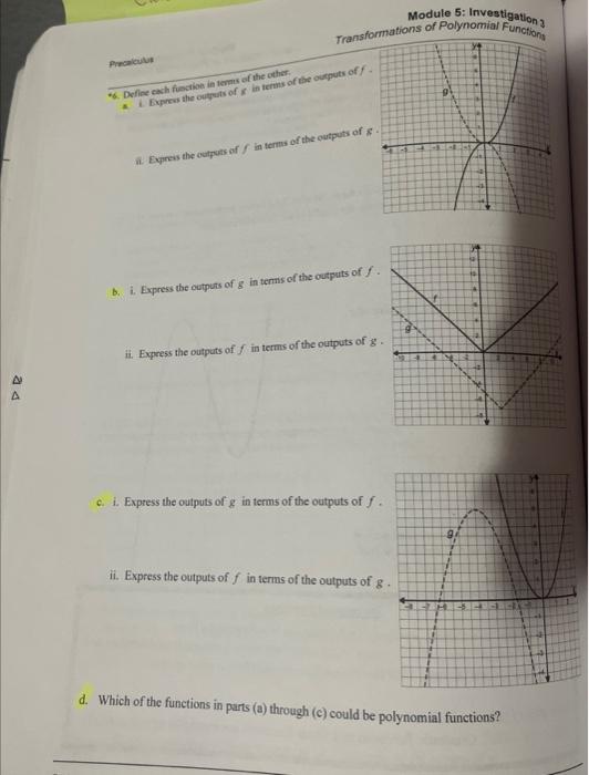 Module 5: Investigation Transformations of Polynomial | Chegg.com