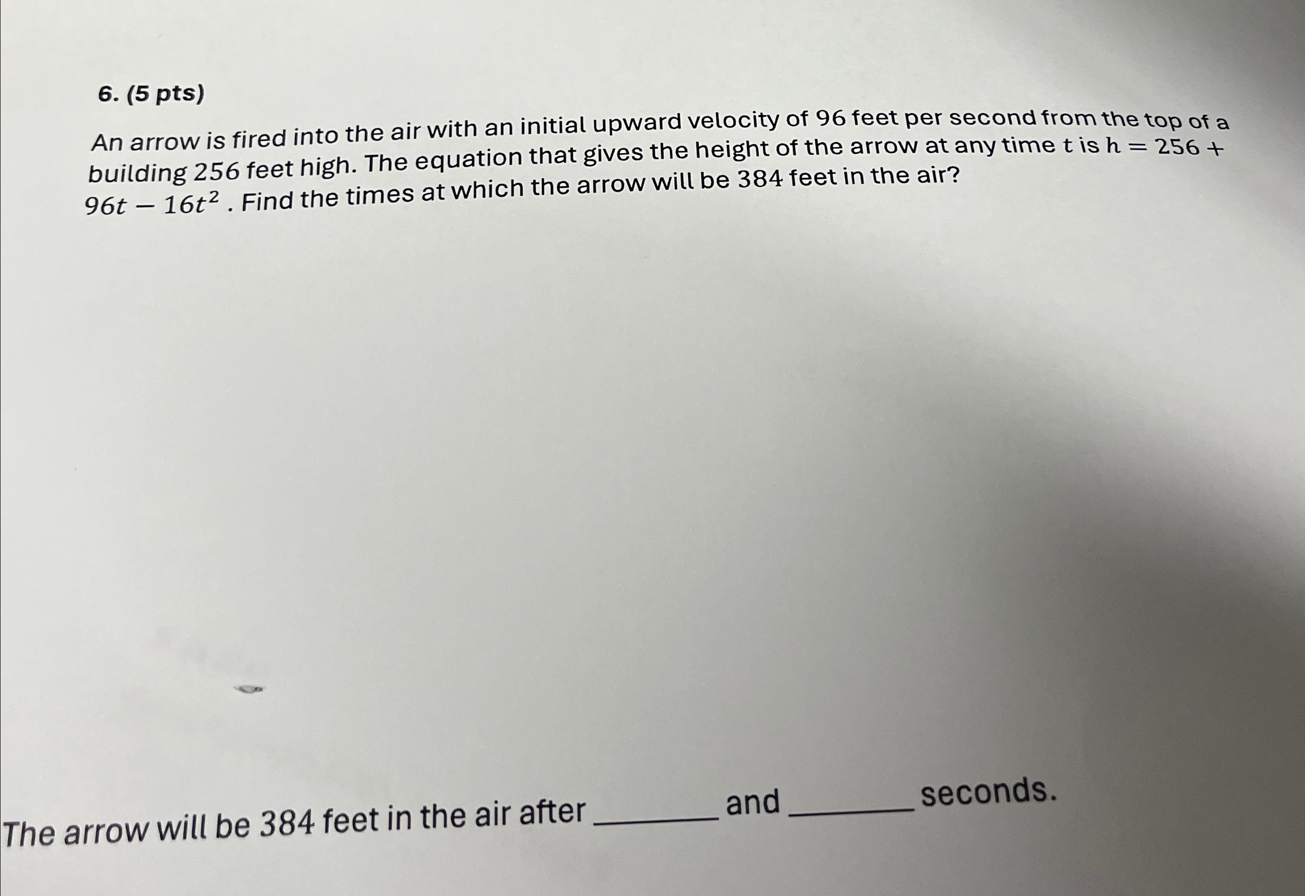Solved (2 ﻿pts)An arrow is fired into the air with an | Chegg.com