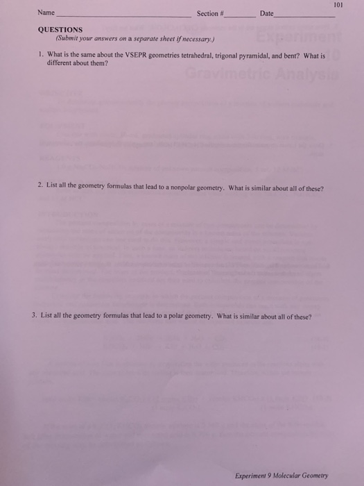Solved Name Section # Date QUESTIONS Submit your answers on | Chegg.com