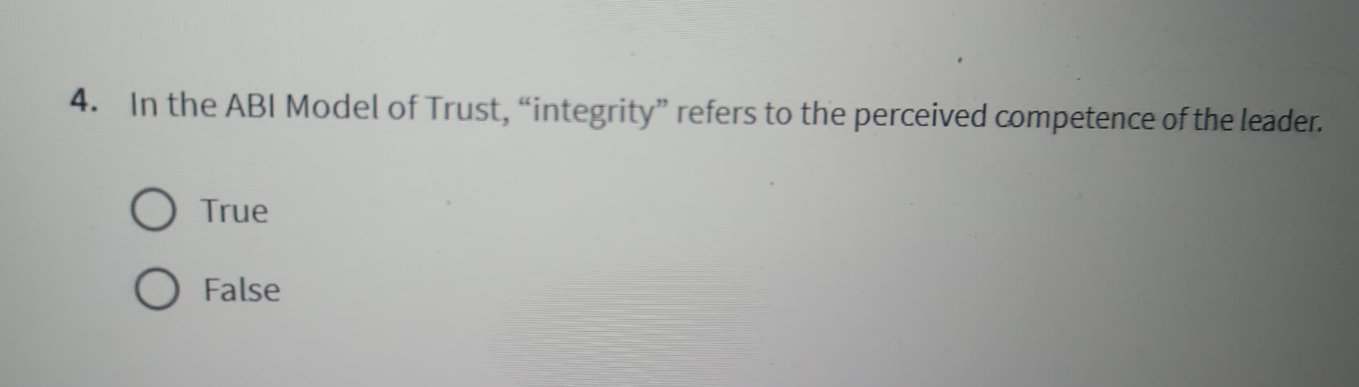 Solved In the ABI Model of Trust, "integrity" refers to the | Chegg.com
