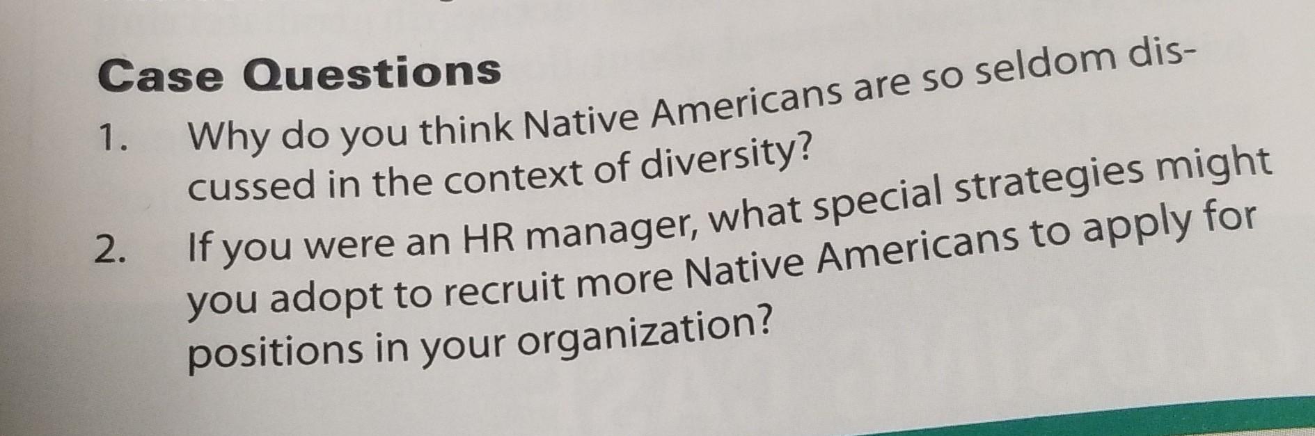 Solved Case Questions 1. 2. Why do you think Native | Chegg.com