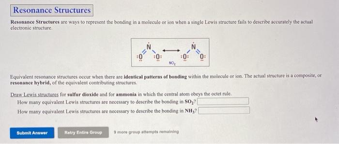 Solved Resonance Structures Resonance Structures are ways to | Chegg.com