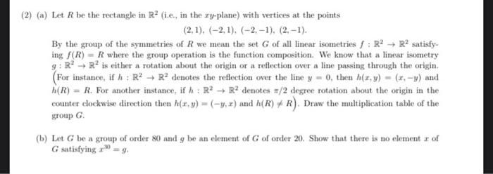 Solved (a) Let R be the rectangle in R2 (i.e., in the | Chegg.com