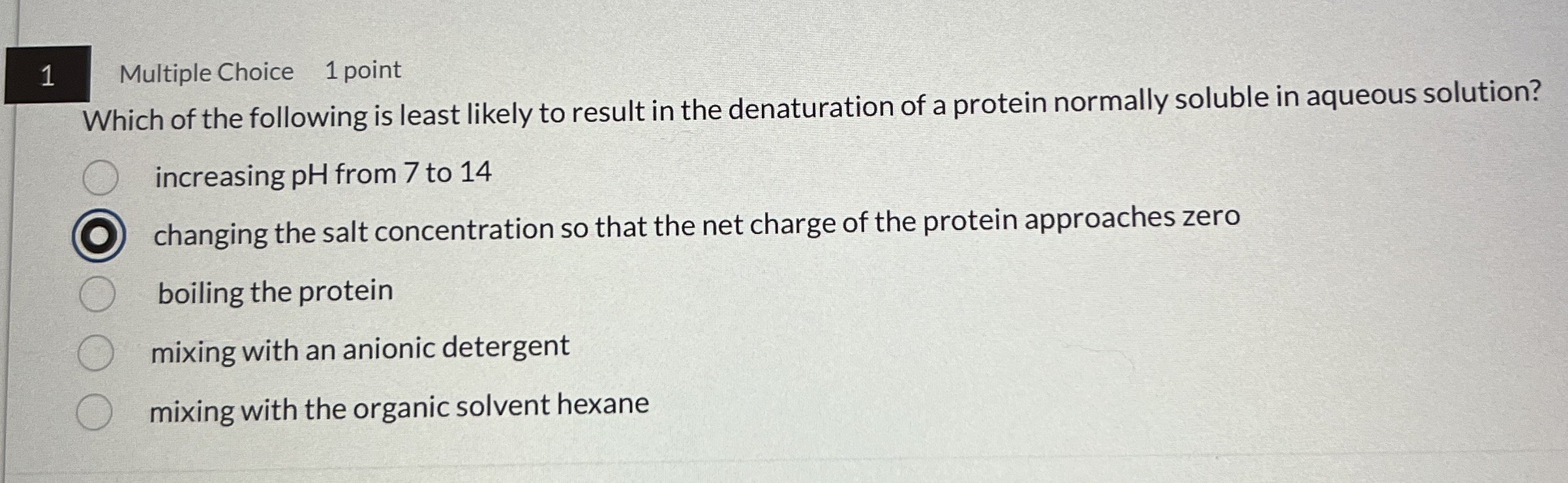 1Multiple Choice1 ﻿pointWhich of the following is | Chegg.com