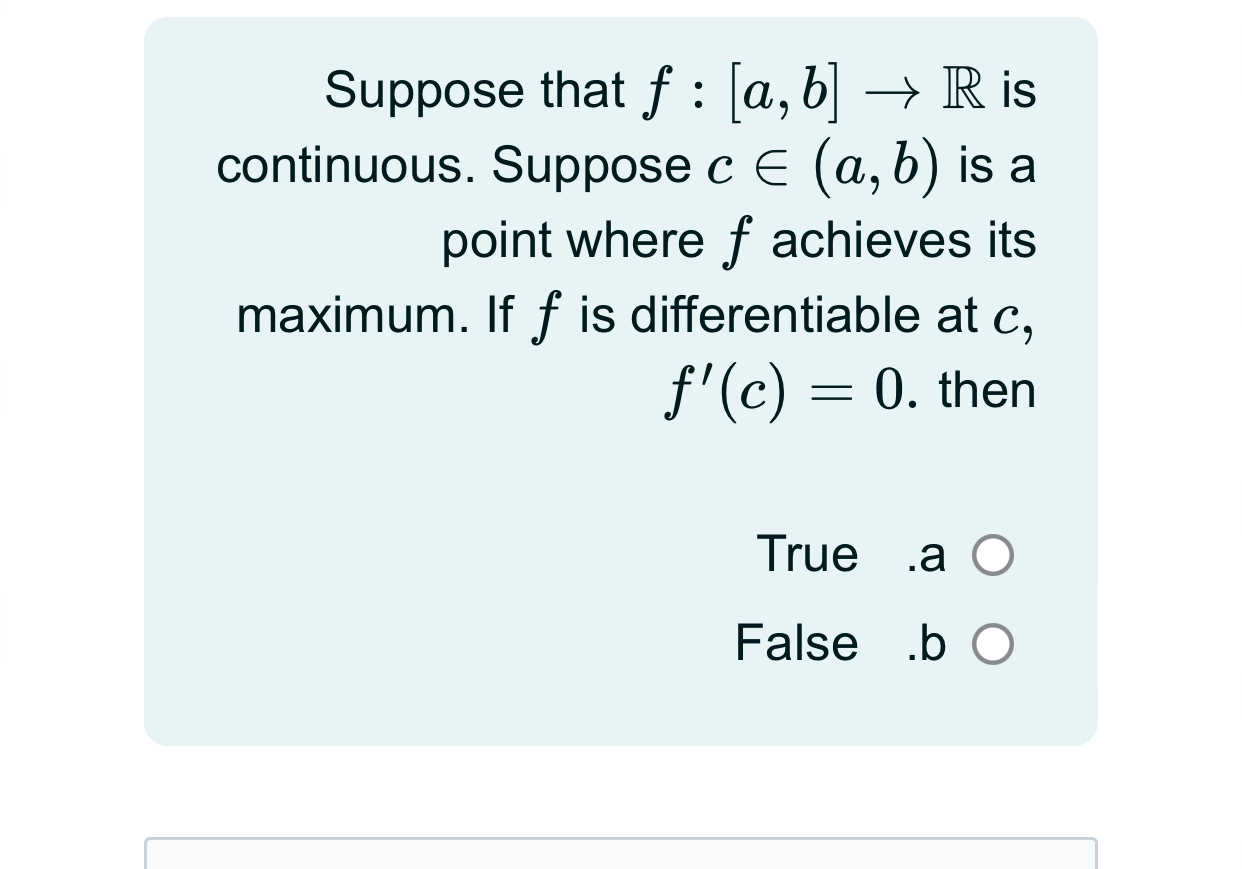 Solved Suppose that f:[a,b]→R ﻿is continuous. Suppose | Chegg.com