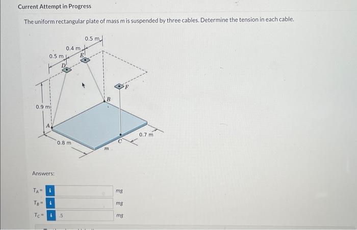 Solved Current Attempt in Progress The uniform rectangular | Chegg.com