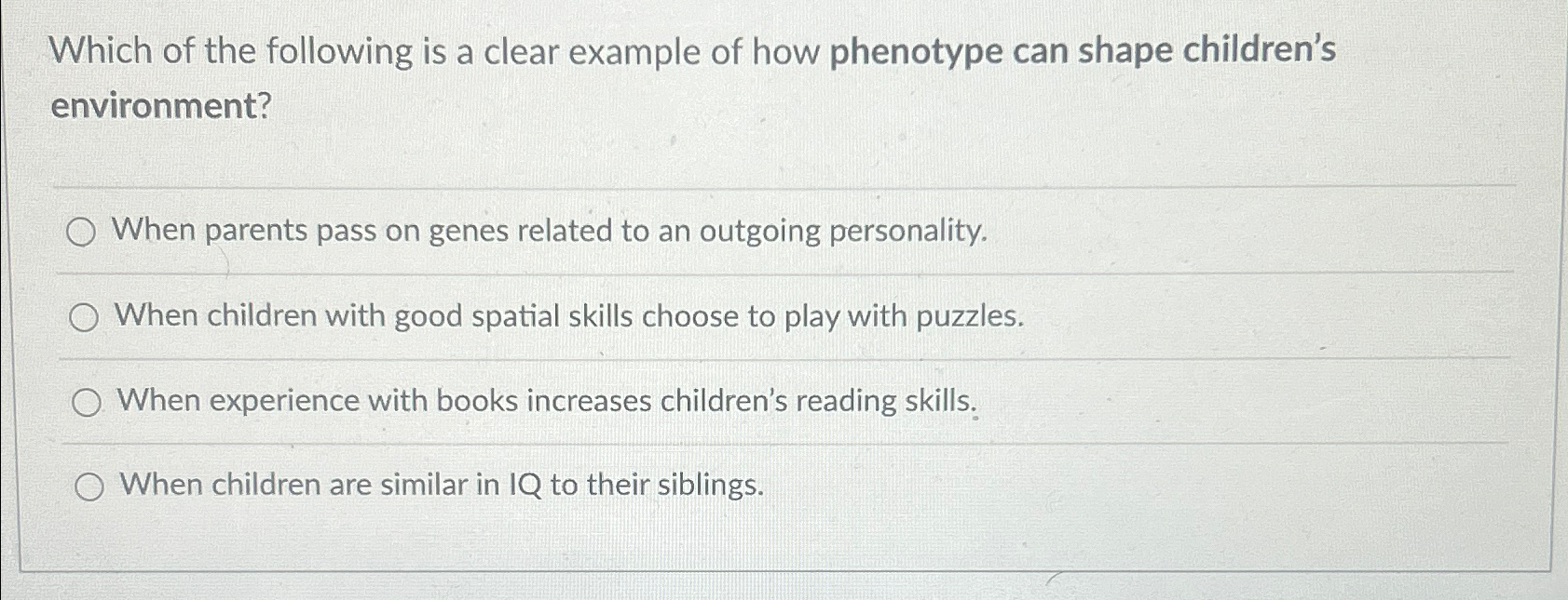 Solved Which of the following is a clear example of how | Chegg.com