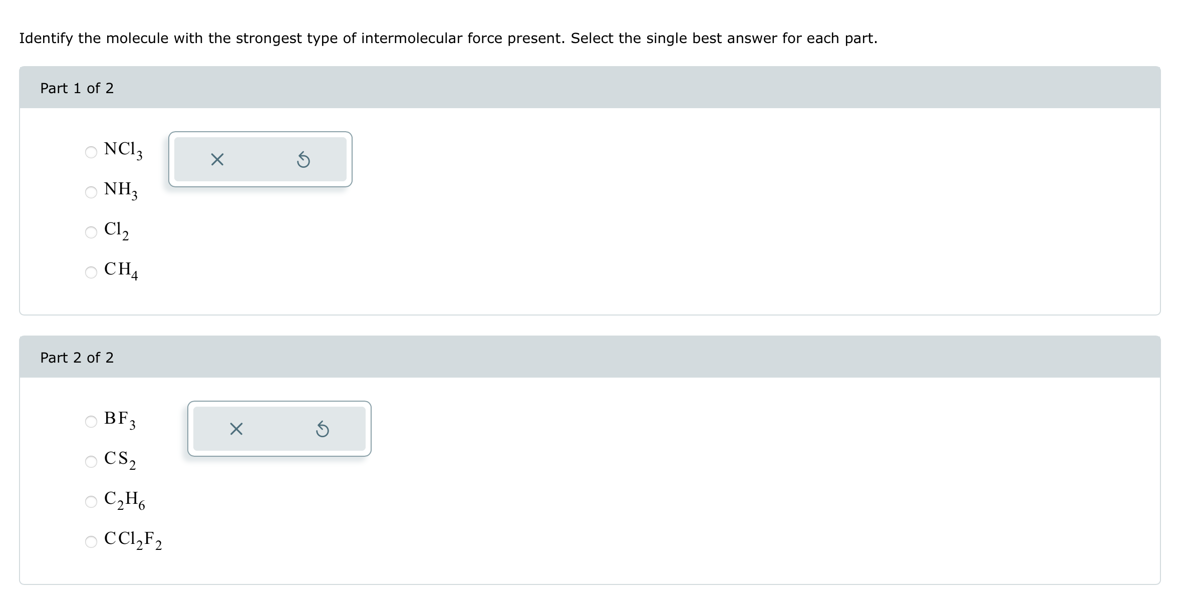 Solved Identify the molecule with the strongest type of | Chegg.com