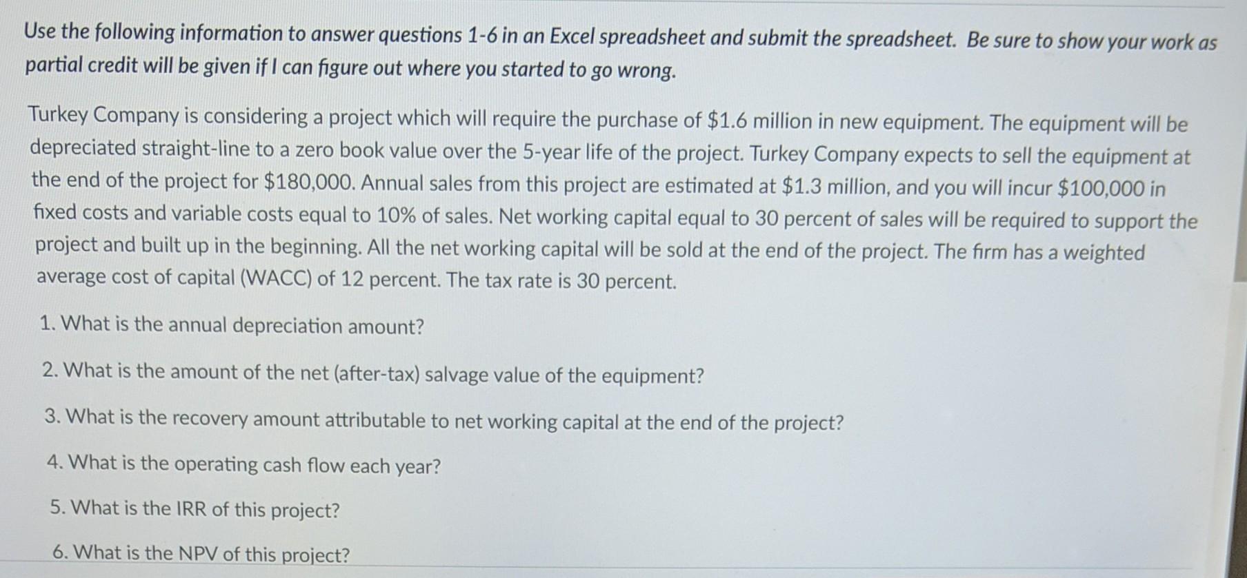 Solved Use the following information to answer questions 1-6 | Chegg.com