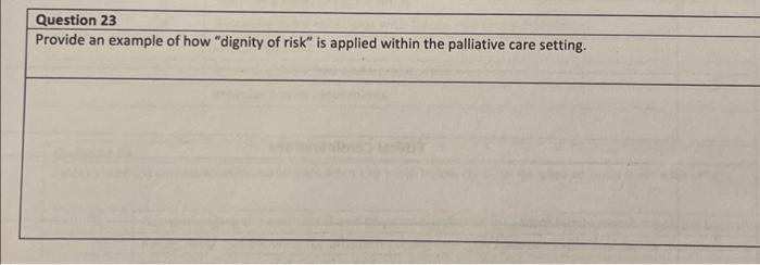 Solved Question 23 Provide an example of how "dignity of | Chegg.com