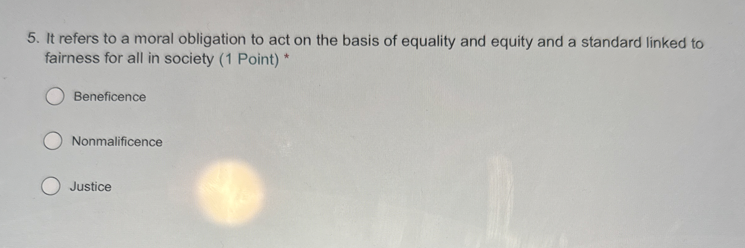 Solved It refers to a moral obligation to act on the basis | Chegg.com