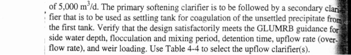 4-28. Design an upflow solids contact basin for a | Chegg.com