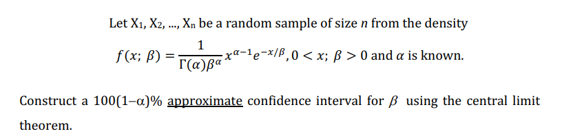 Let x1,x2,dots,xn ﻿be a random sample of size n ﻿from | Chegg.com