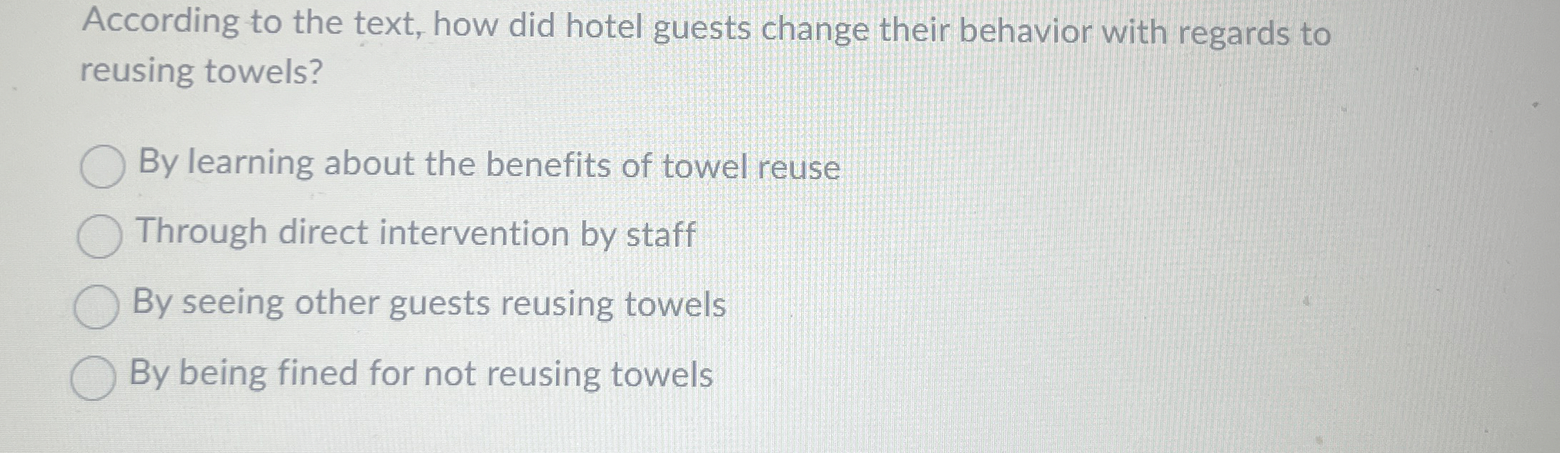Solved According to the text, how did hotel guests change | Chegg.com