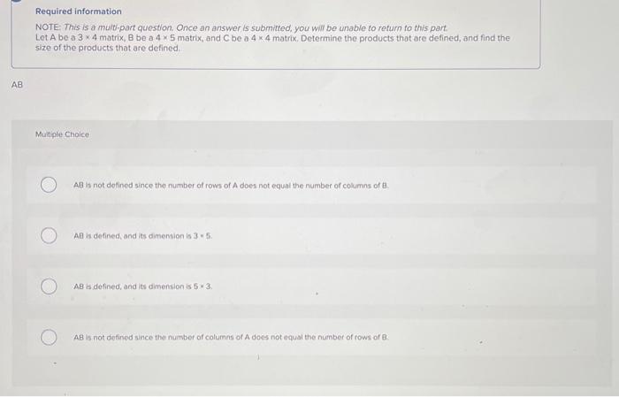 Solved Required information NOTE. This is a mult-part | Chegg.com