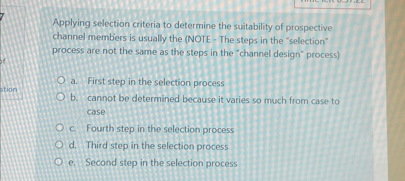 Solved Applying selection criteria to determine the | Chegg.com