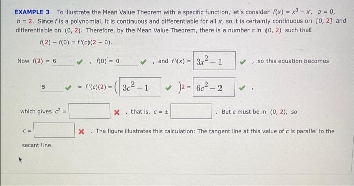 Solved EXAMPLE 3 To illustrate the Mean Value Theorem with a | Chegg.com