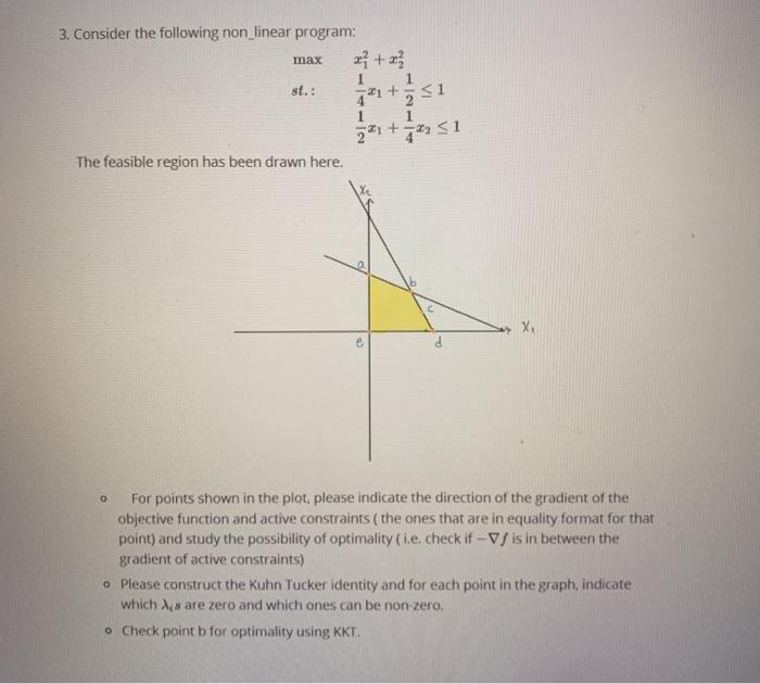 3. Consider the following non linear program: max 1 | Chegg.com