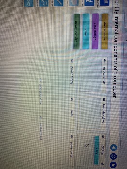 Solved entify internal components of a computer data | Chegg.com