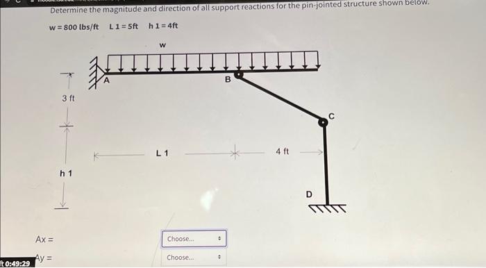 Solved Determine the magnitude and direction of all support | Chegg.com