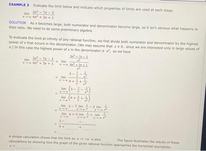 Solved lim EXAMPLE 3 Evaluate the limit below and indicate | Chegg.com