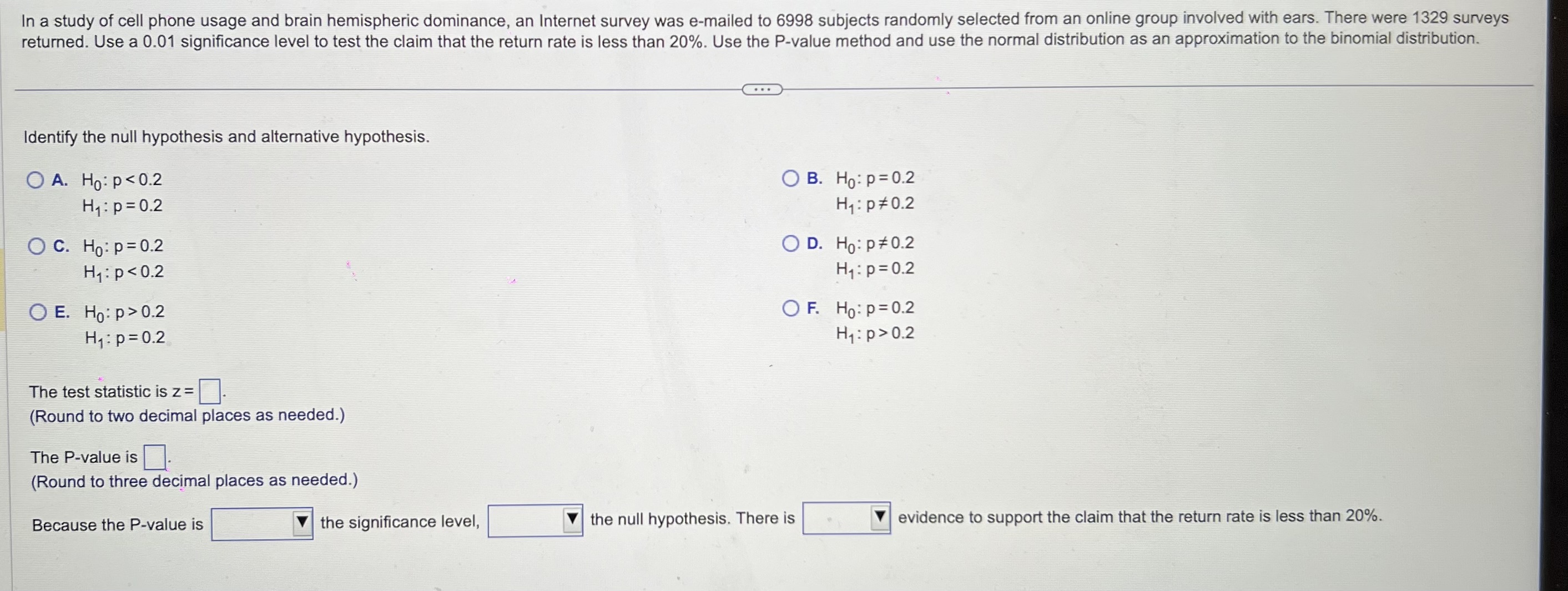 Solved In a study of cell phone usage and brain hemispheric | Chegg.com