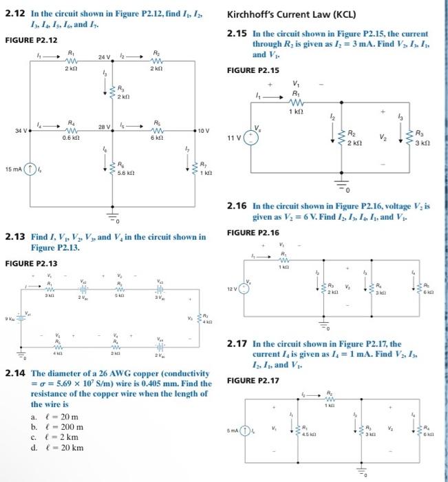 Solved 2.12 In the circuit shown in Figure P2.12, find | Chegg.com
