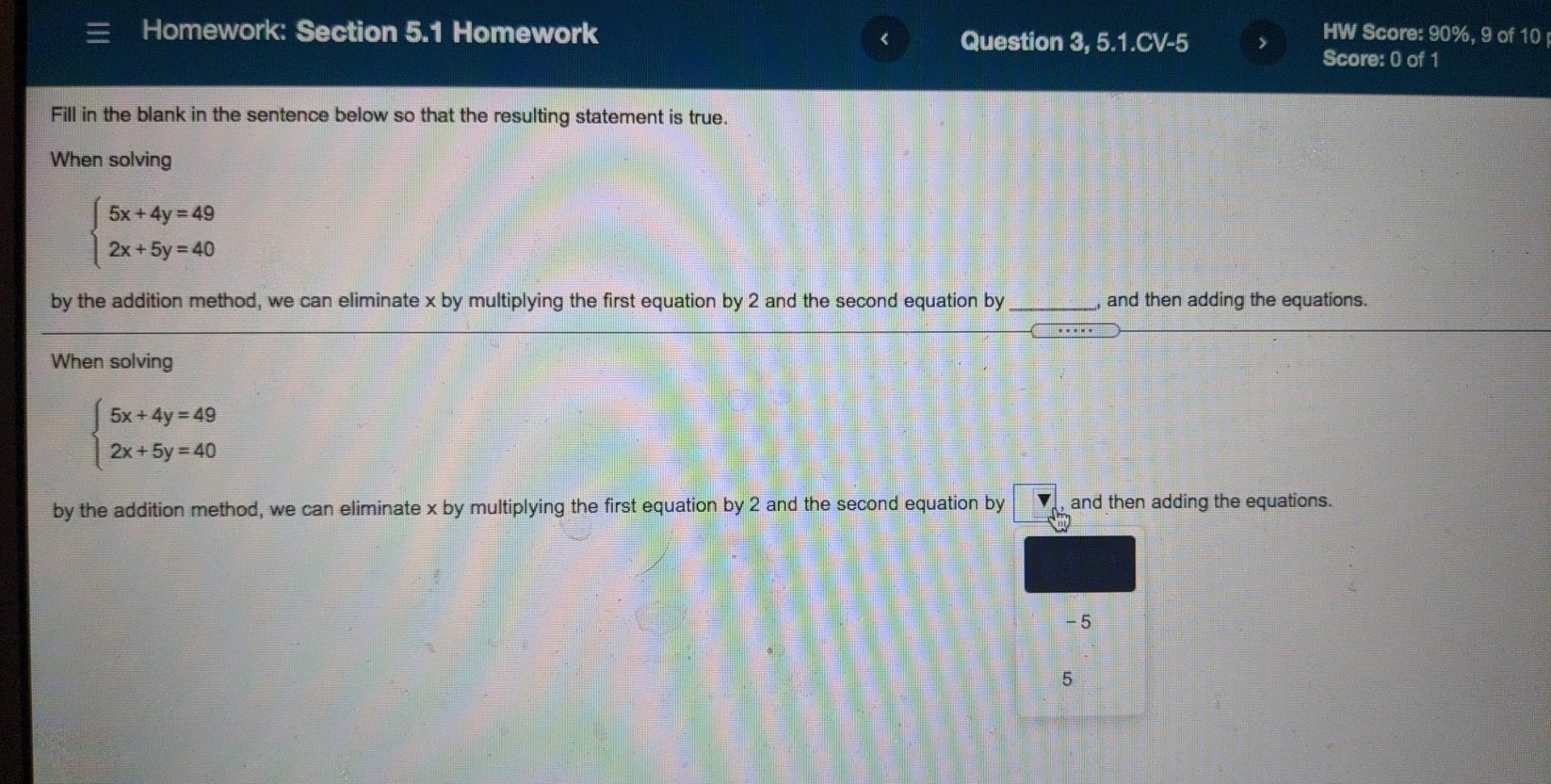 Solved Homework Section 5 1 Homework Question 3 5 1 Cv 5