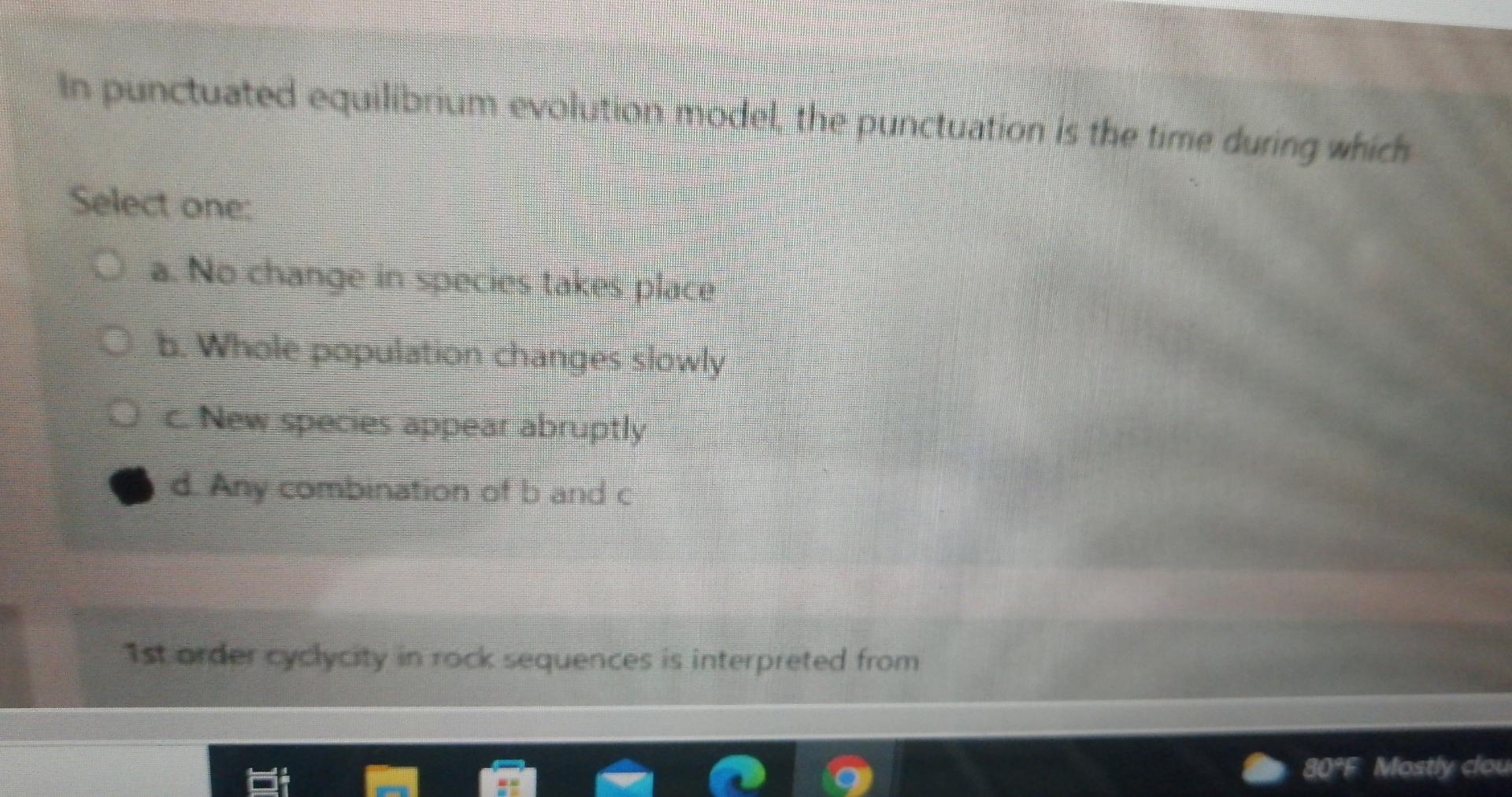 Solved in punctuated equilibrium evolution model the | Chegg.com