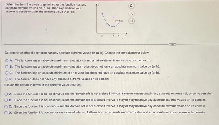 Solved Determine from the given graph whether the function | Chegg.com
