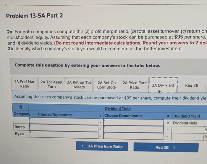 Solved Required information Problem 13-5A Comparative ratio | Chegg.com