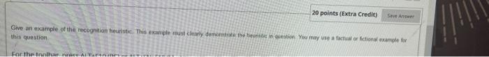 Solved give an example of the recognition heuristic. this | Chegg.com